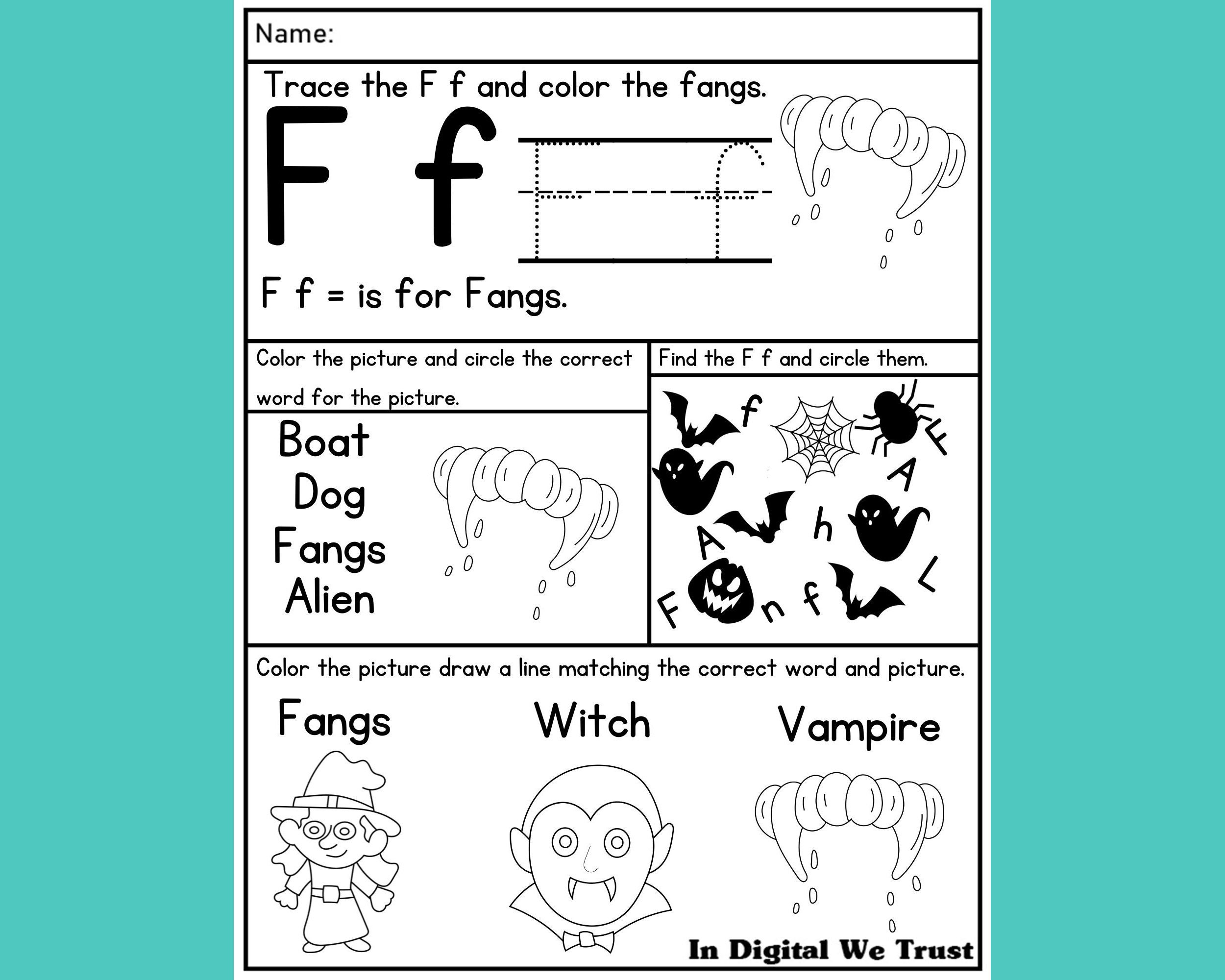 26 Halloween ABC Phonics Worksheets for Fun Learning Preschool ...