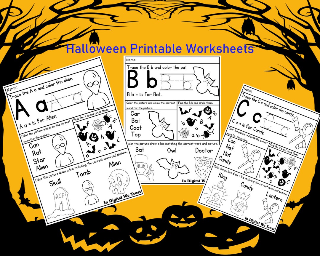 26 Halloween ABC Phonics Worksheets for Fun Learning - Preschool ...