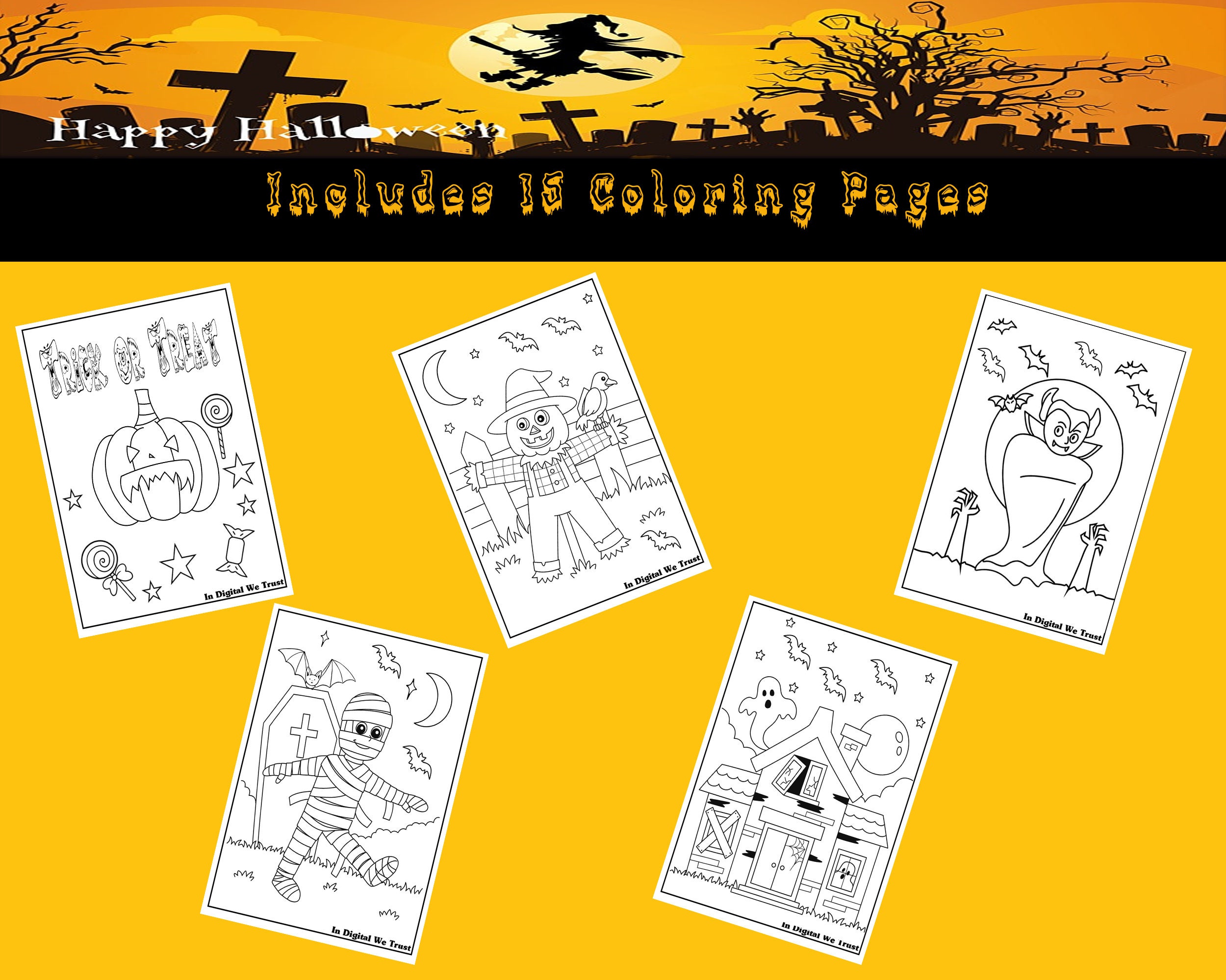 30 Printable Halloween Kids Activities: Coloring Pages & Word Search ...
