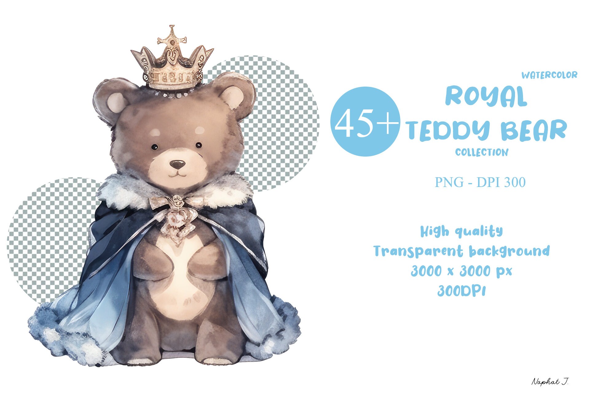 45+ Royal Teddy Bear Clipart Pngs, High Quality, Digital Planner, Paper ...