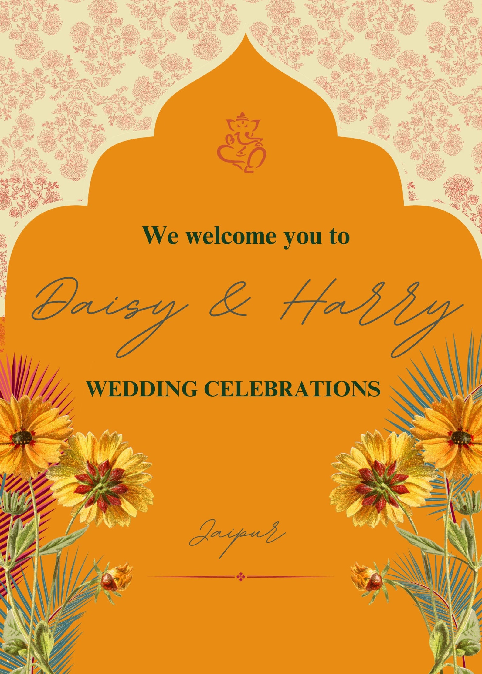 Jharokha Wedding Card - Etsy