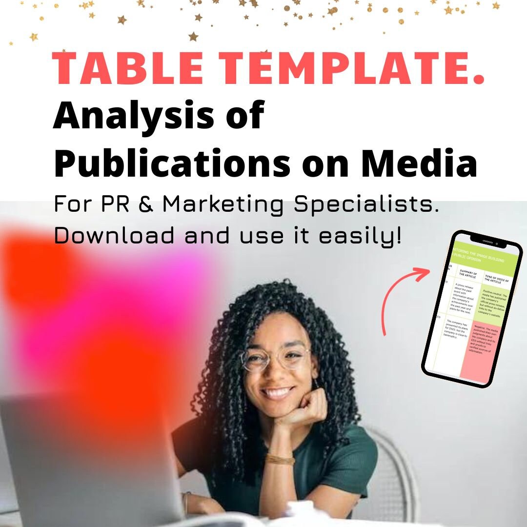 Digital PLANNER! Marketing Table TEMPLATE. Analyze Publications on ...
