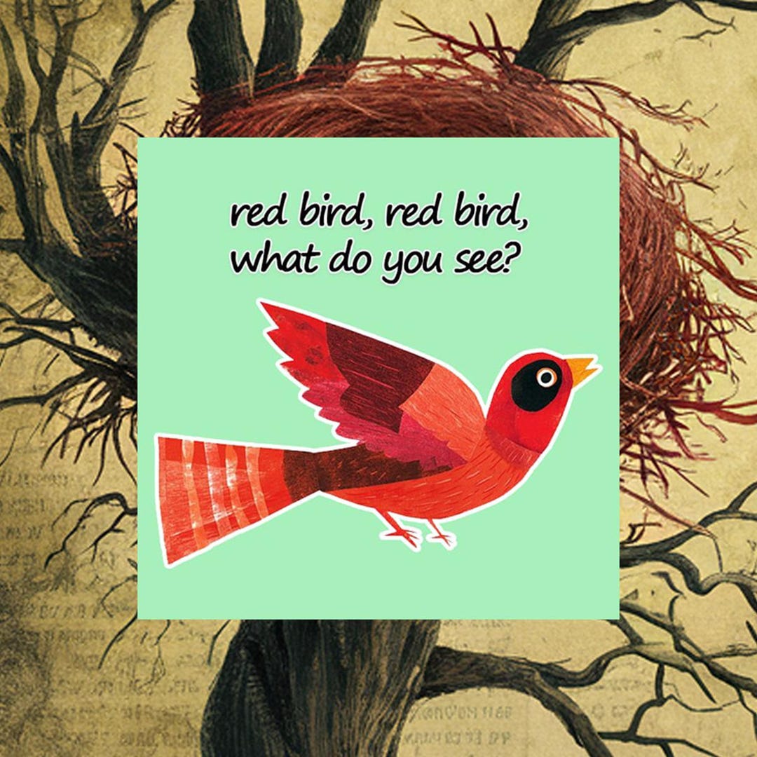 Birding Sticker – Red Bird Sticker 6x6 Cm Vinyl Decal for Bird Watchers ...