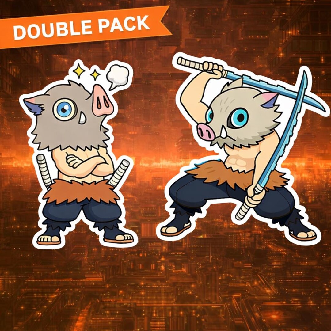 Inosuke Hashibira Masked Double PACK 2 Pack (3.5x6 Cm) & (5.5x6 Cm ...