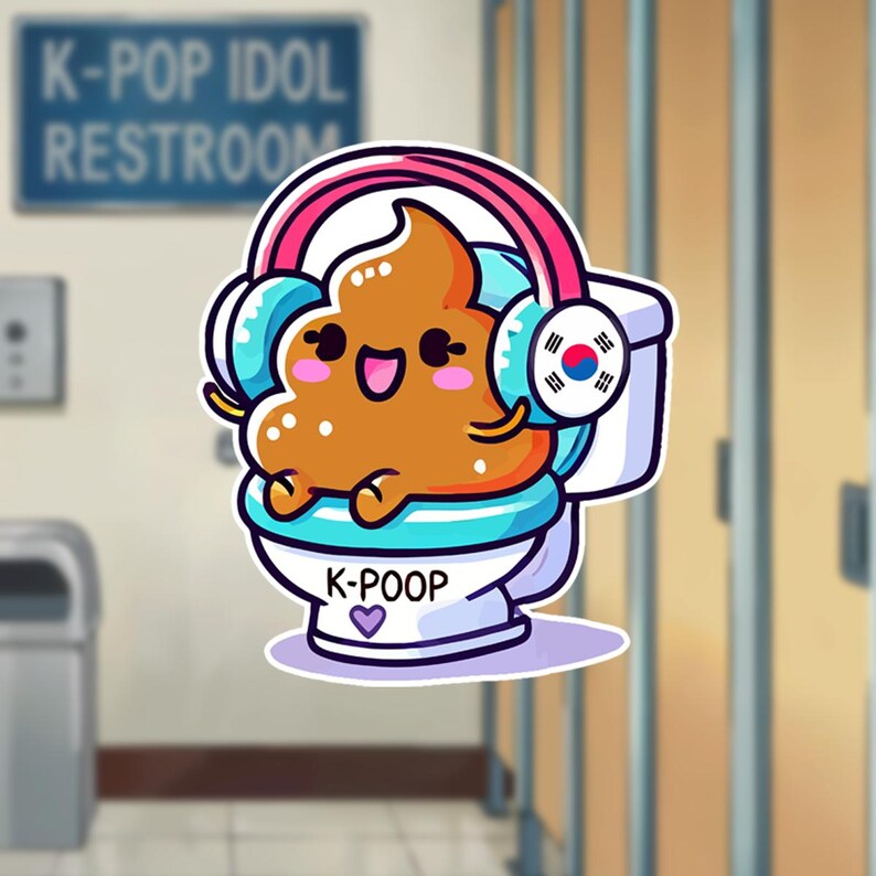 K Pop Sticker Poop Emoji Sticker Toilet Sticker - K-pop Fan Sticker for ...