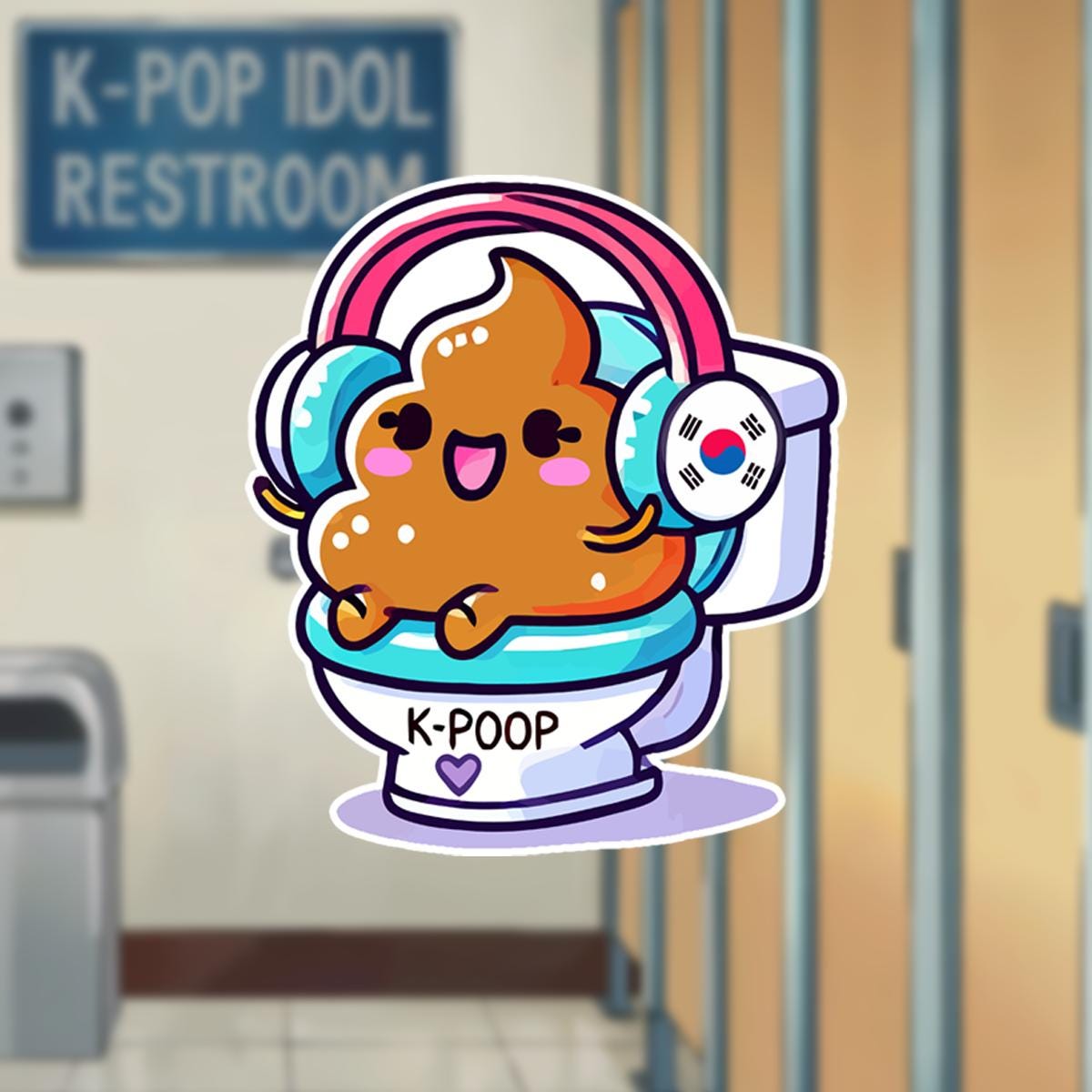 K Pop Sticker Poop Emoji Sticker Toilet Sticker K-pop Fan Sticker for ...