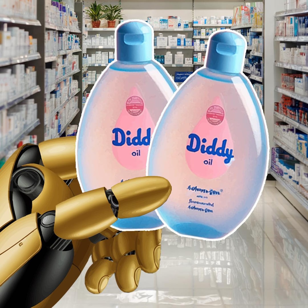 Double (2) Large Diddy Baby Oil Sticker for Big Diddy Parties - High ...