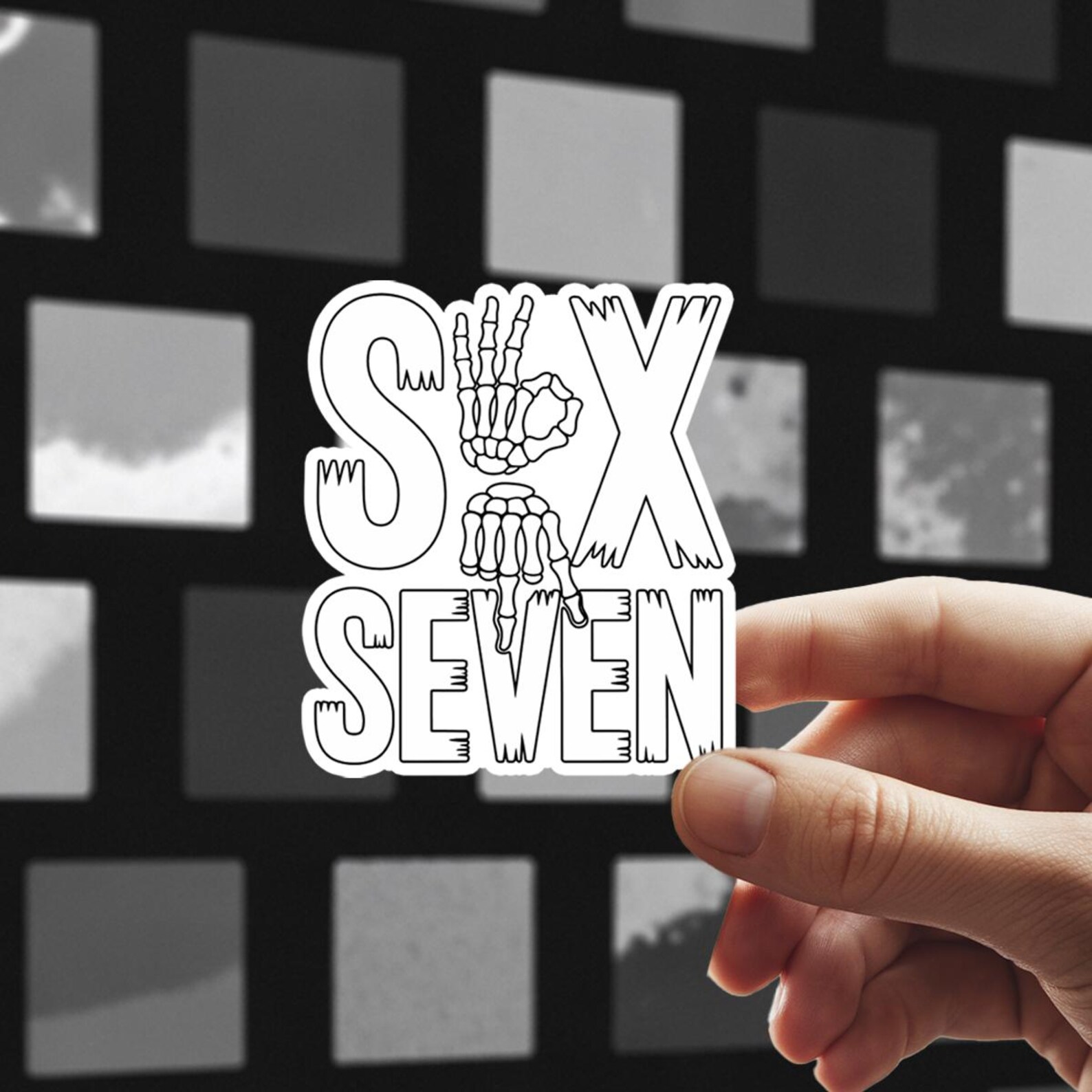 6 7 Six Seven Middle Finger Meme Sticker [5.24 Cm X 6 Cm] – Funny Meme ...