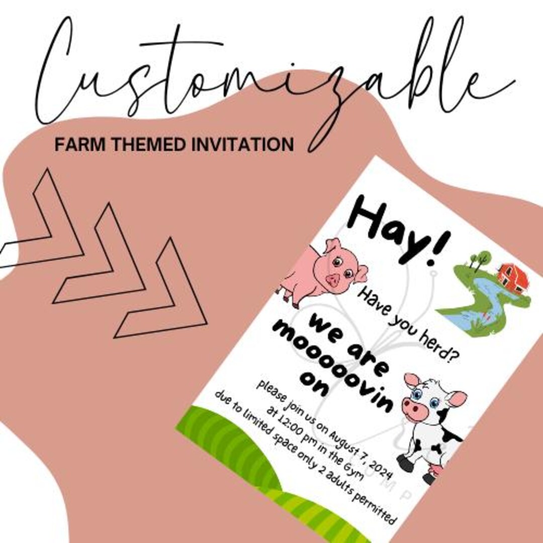 Customizable Farm Themed Invitation - Etsy