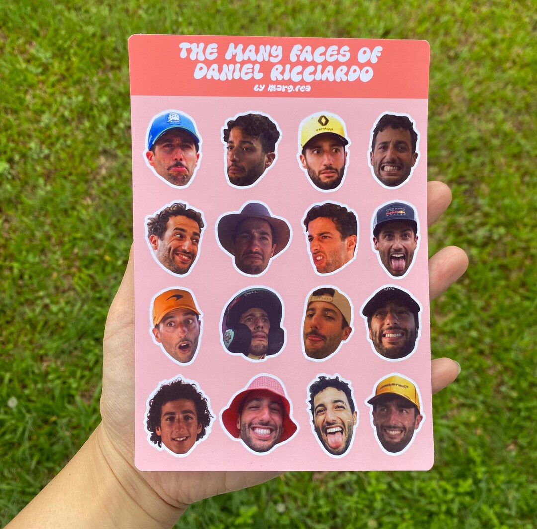 The Many Faces of Daniel Ricciardo Sticker Sheet - Etsy