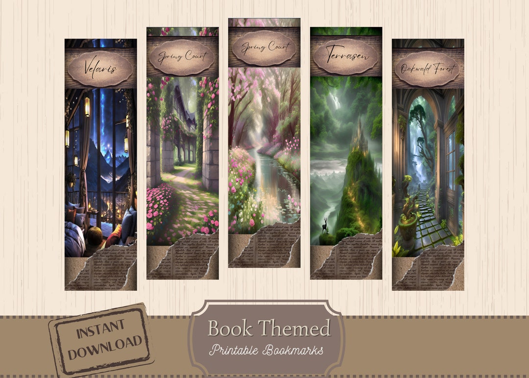 Printable Bookmarks ACOTAR Prints Book Lover Gift DIY Crafting Supplies ...