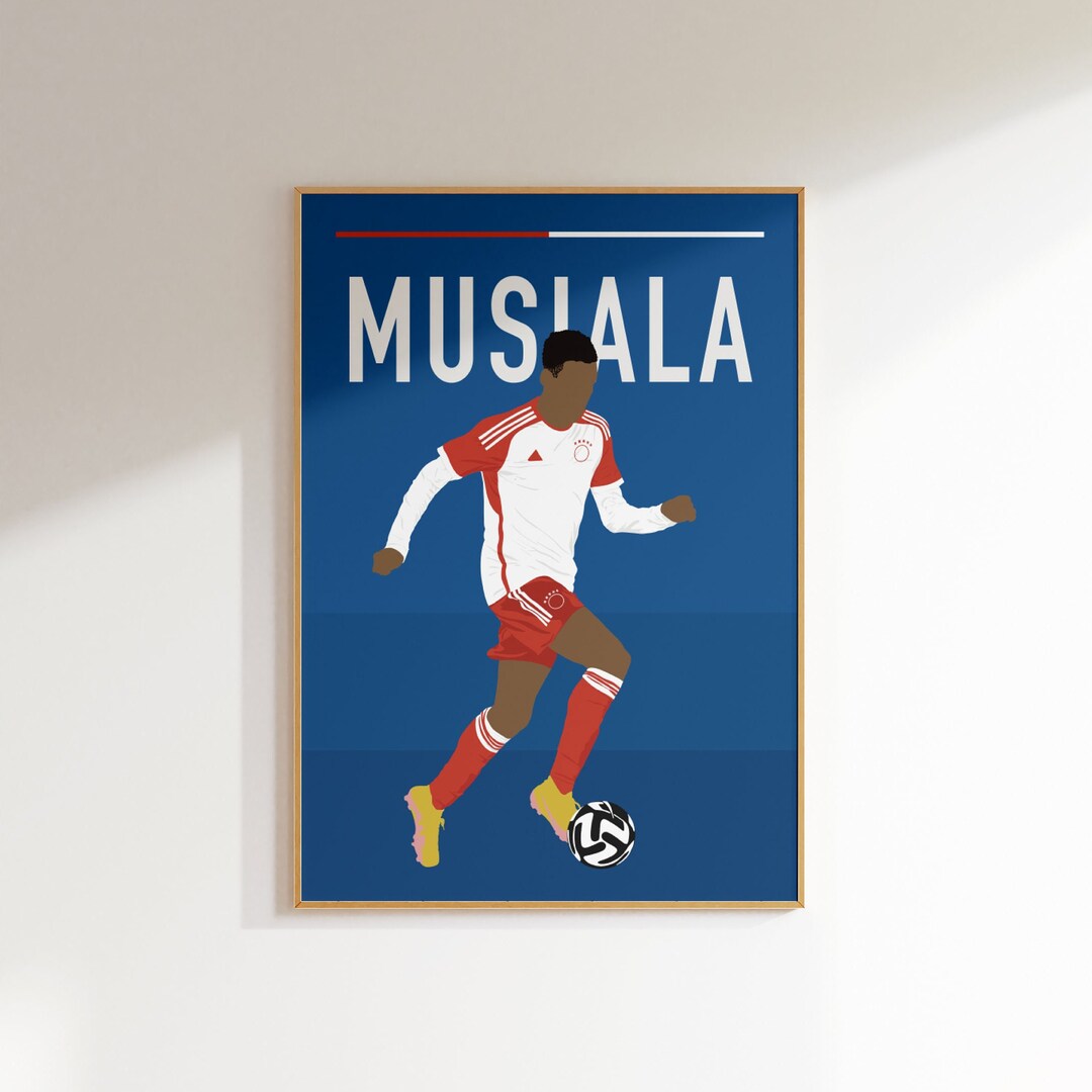 Jamal Musiala Inspired Poster Printable Football Wall Art Fc Bayern ...