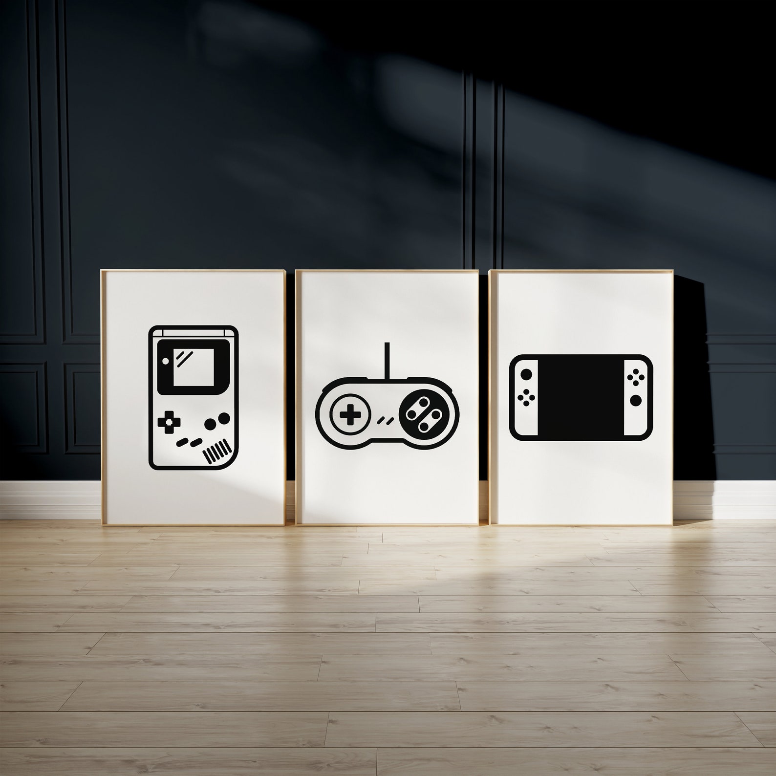 Minimalist Game Controller Poster Set, Gaming Room Art (digital ...