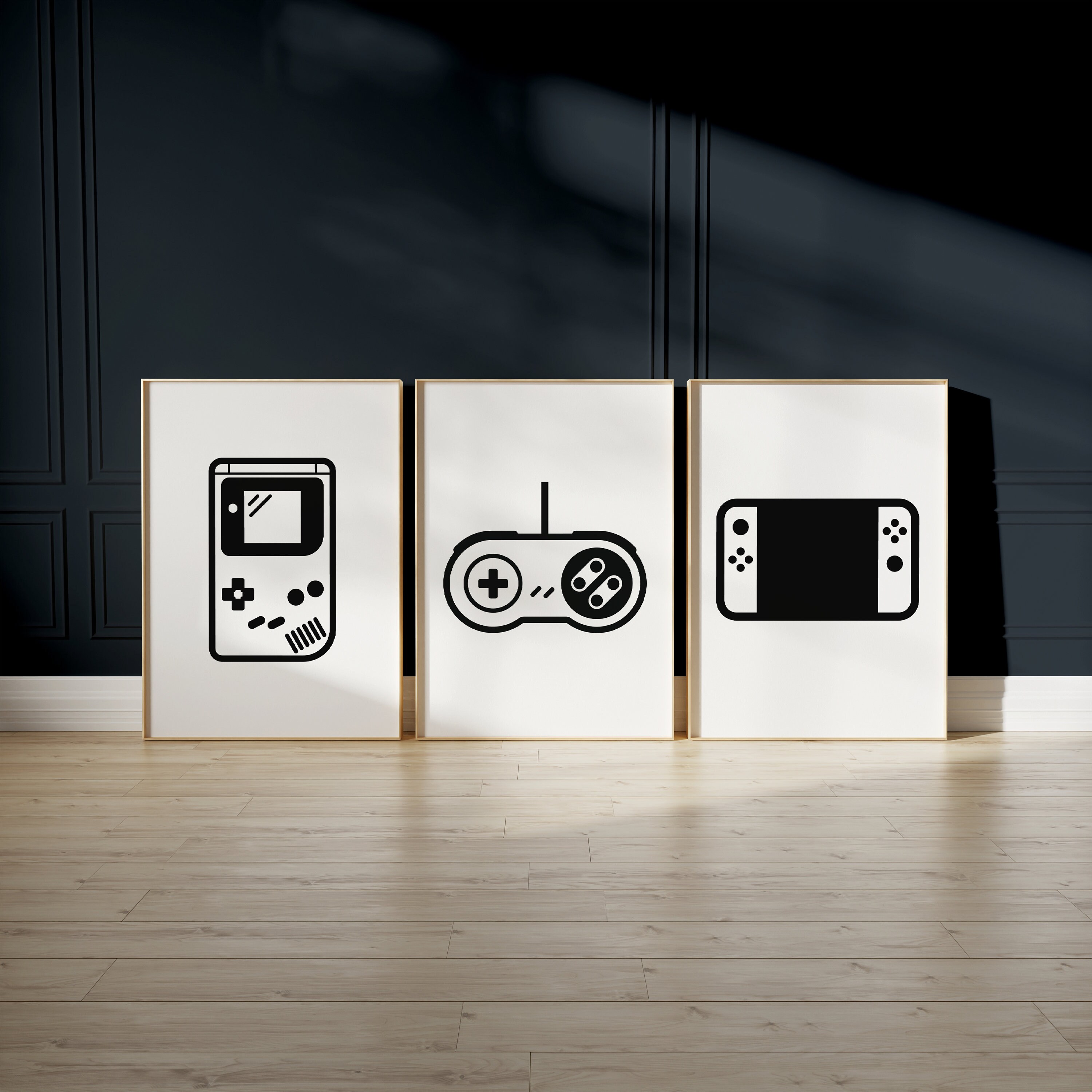 Minimalist Game Controller Poster Set, Gaming Room Art (digital ...