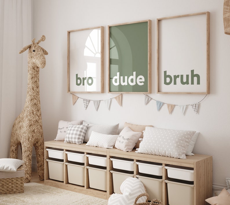 Bro Dude Bruh Poster Set, Boys Room Decor (digital Download) - Etsy
