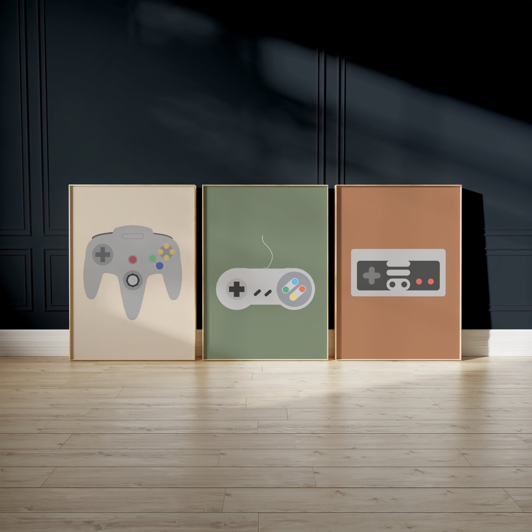Old-school Gaming Room Decor Minimal, Gamer Poster Set, Gaming Wall Art ...