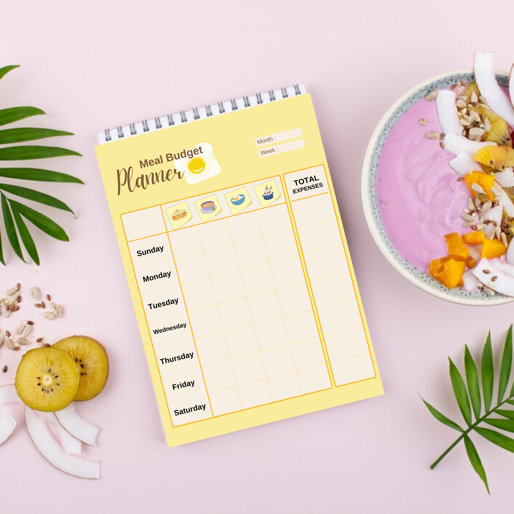 Meal Planner Printable Planner to Do Lists Goal Tracker Editable ...