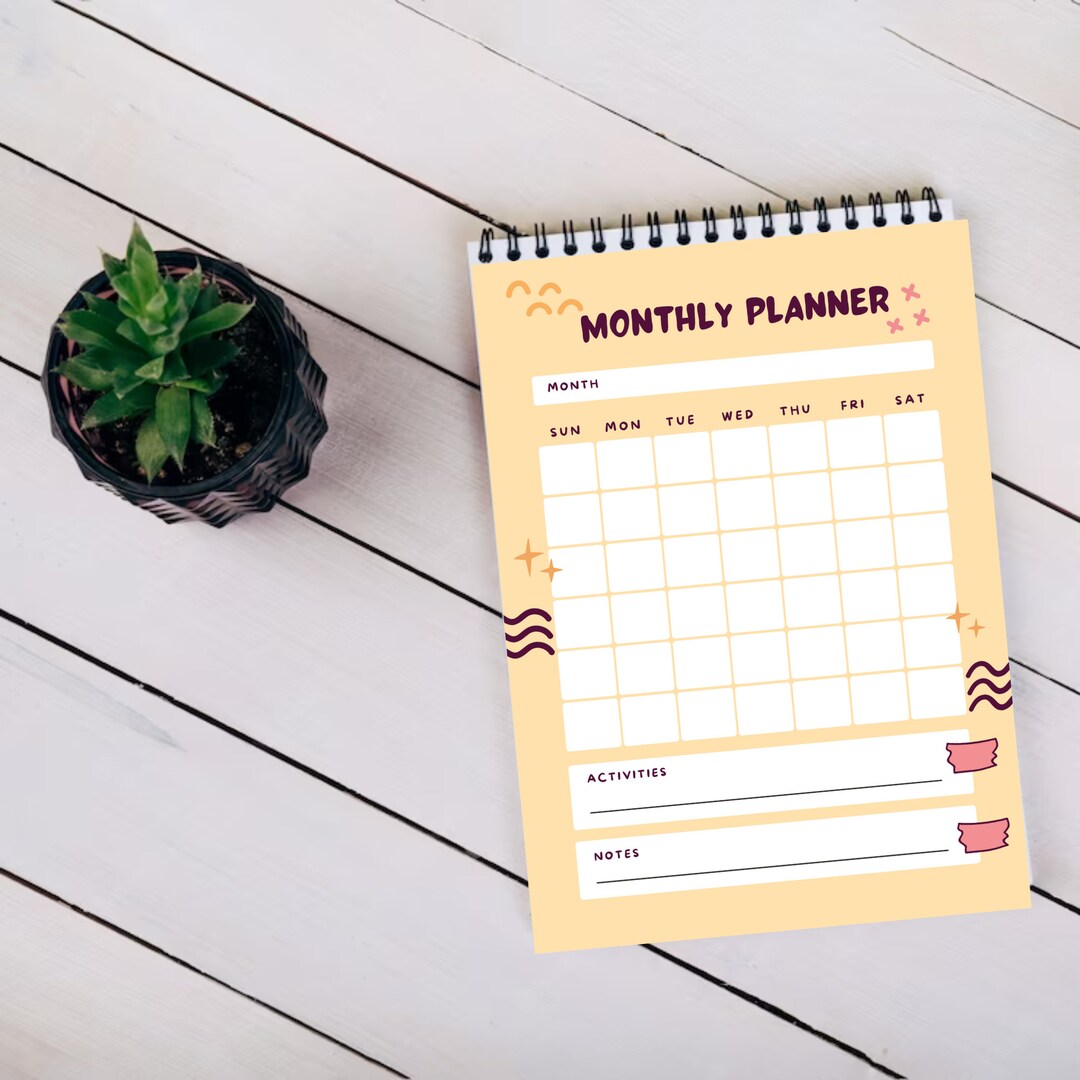 Digital Monthly Planner Printable Planner to Do Lists Goal Tracker ...