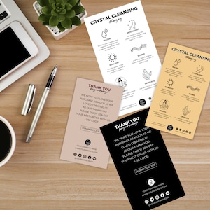 Crystal Cleansing Card Template, Crystal Thank You Card, Printable ...