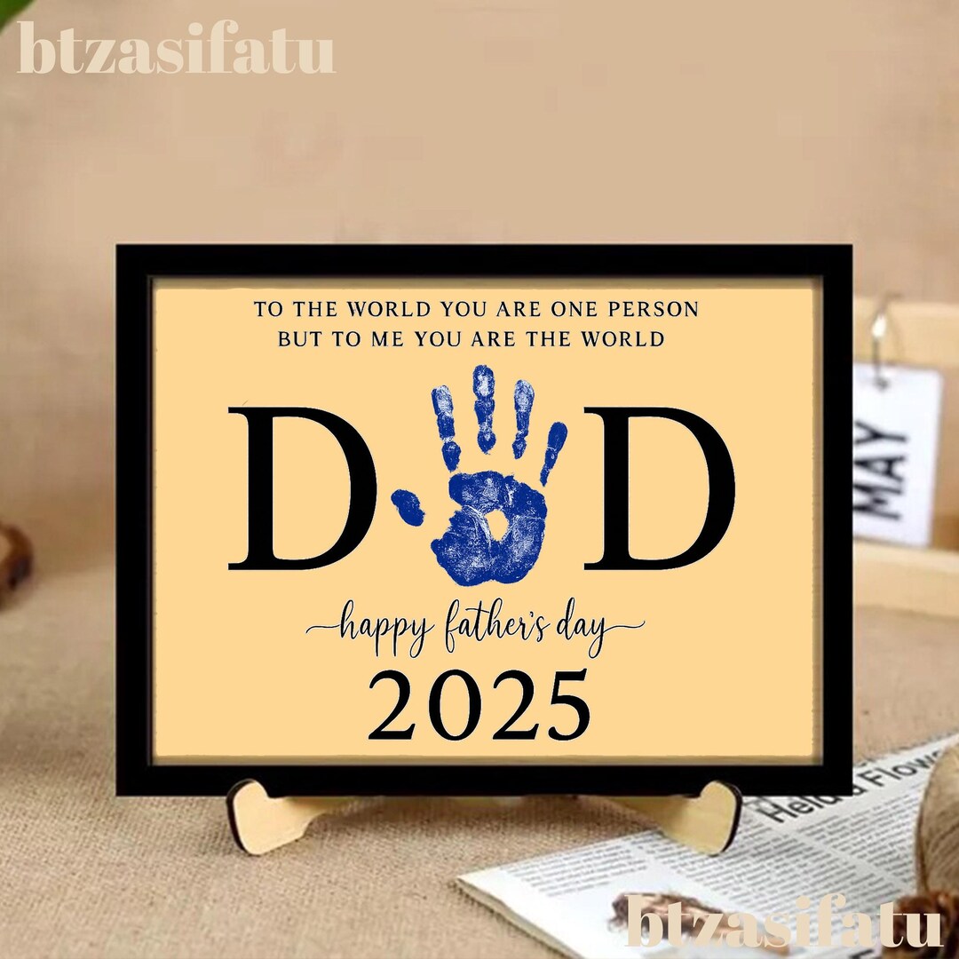 Personalized Father’s Day Handprint Sign – DIY Best Dad Wood Craft Gift ...