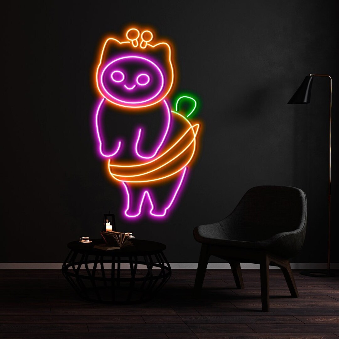 Bee Cat Neon Sign Cute Cat Neon Lights Bee Lover Neon Baby - Etsy