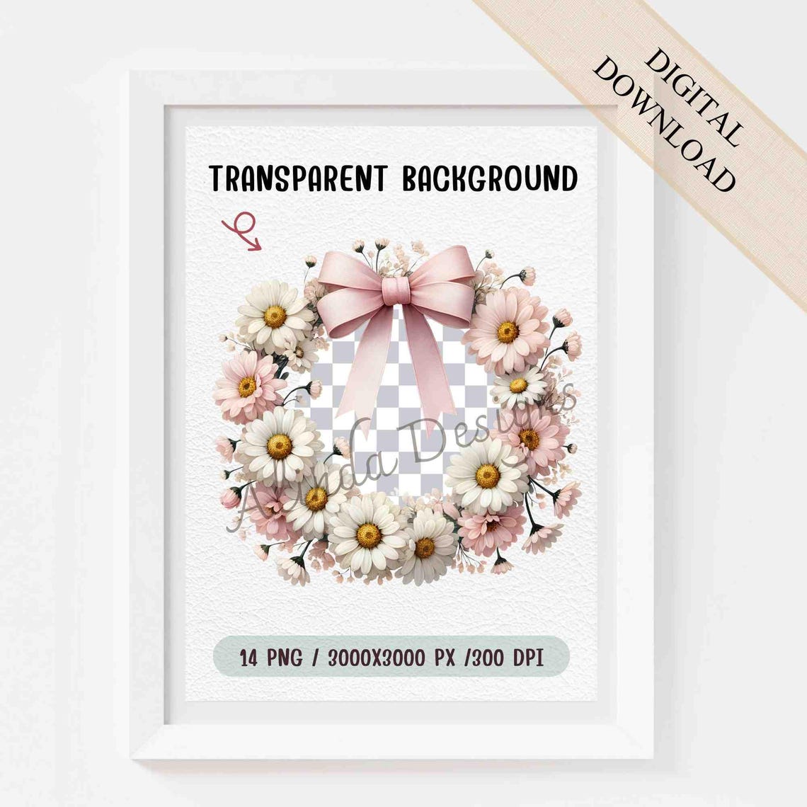 Watercolor Pink Daisy Clipart: Floral Illustrations (14 PNG) - Etsy