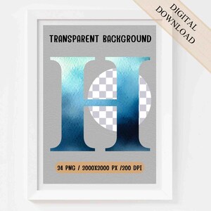 Watercolor Navy Blue Letters Clipart, Alphabet PNG Transparent ...