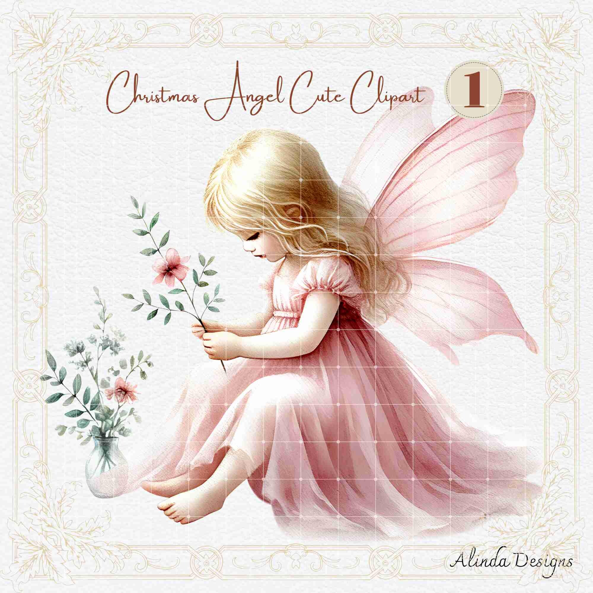 Adorable Christmas Angel Clipart, Cute Angel Illustrations, Holiday ...