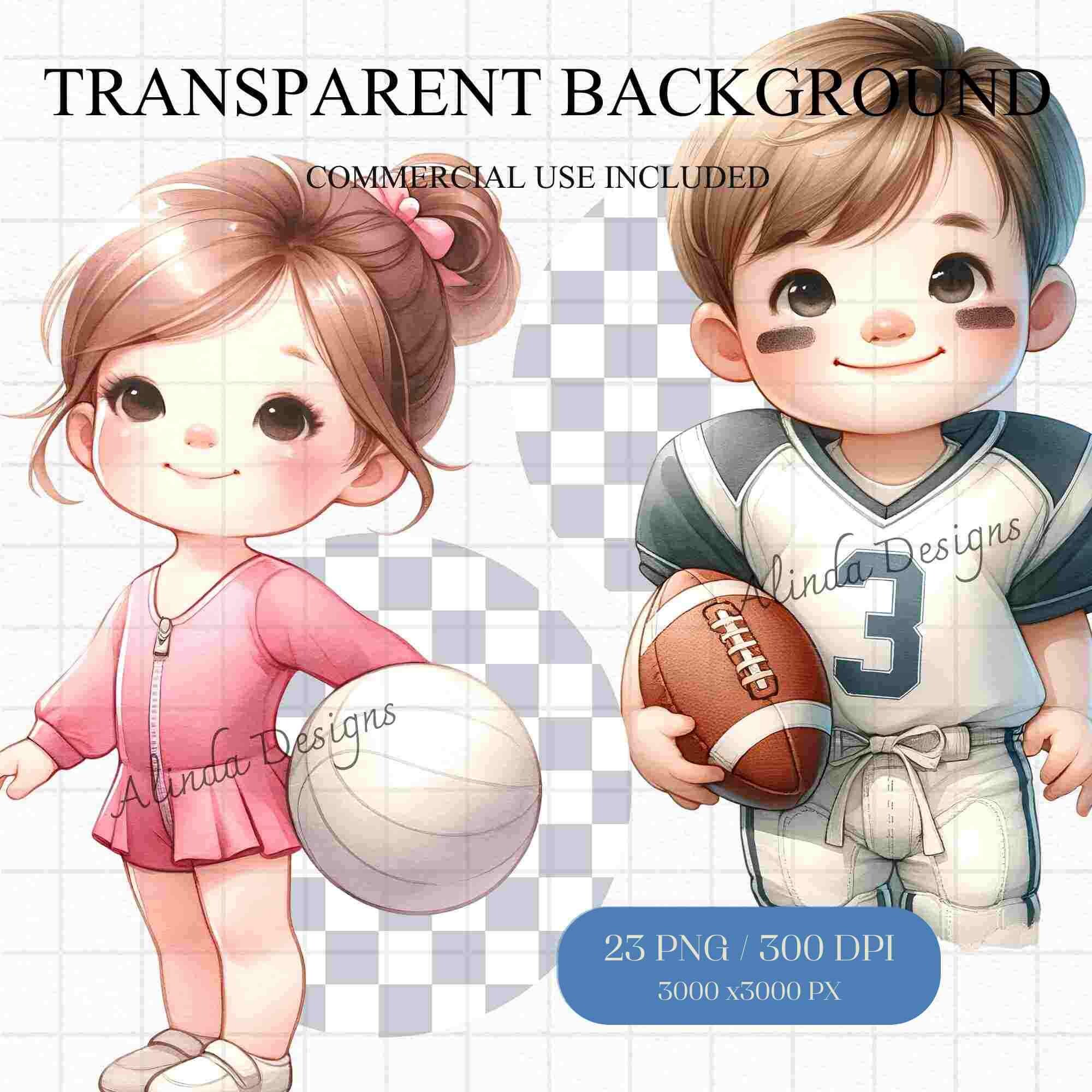 Kids Sports Clipart Bundle: Athletic Illustrations (PNG) - Etsy