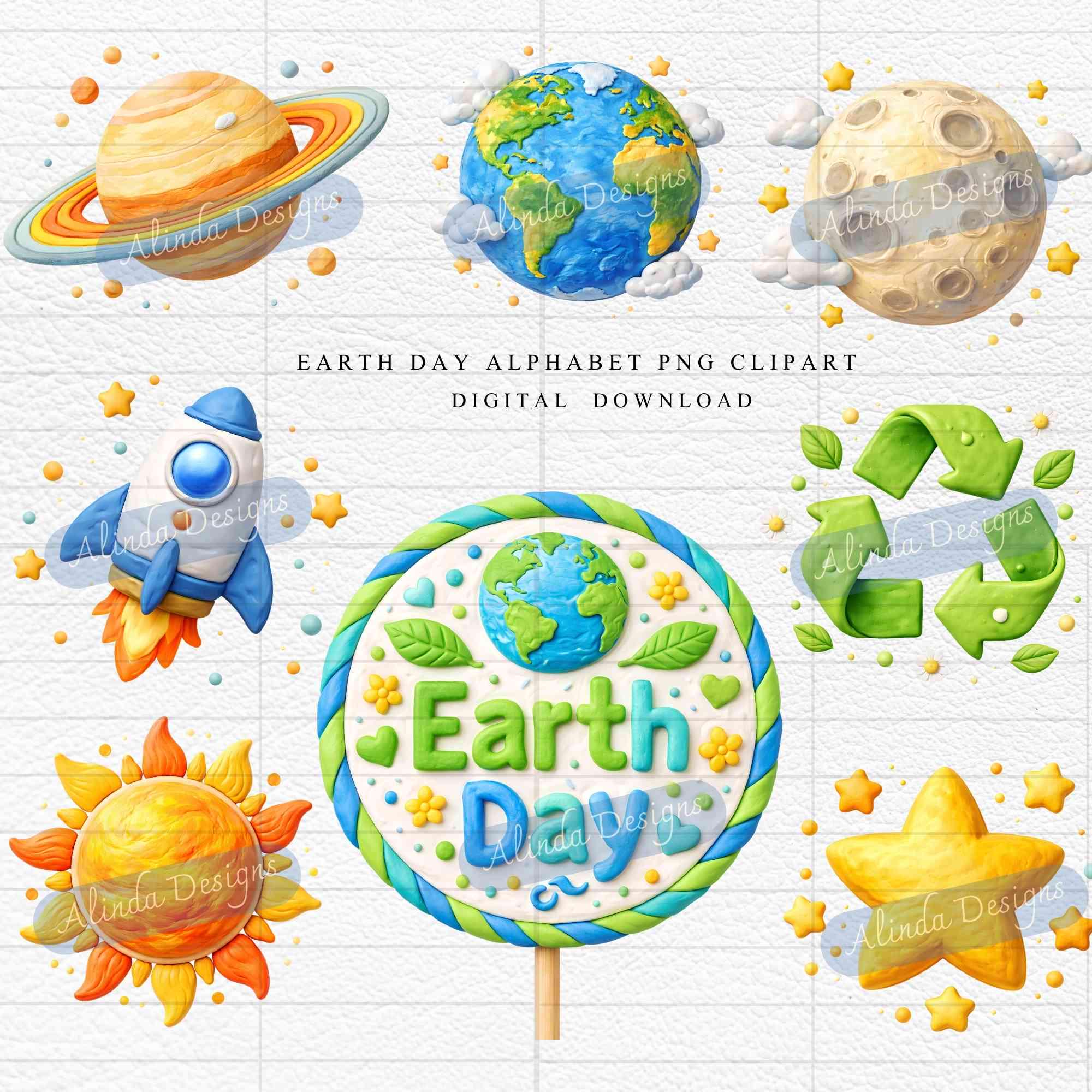 Earth Day Alphabet PNG, Planet Earth Letters Clipart, Space Solar ...