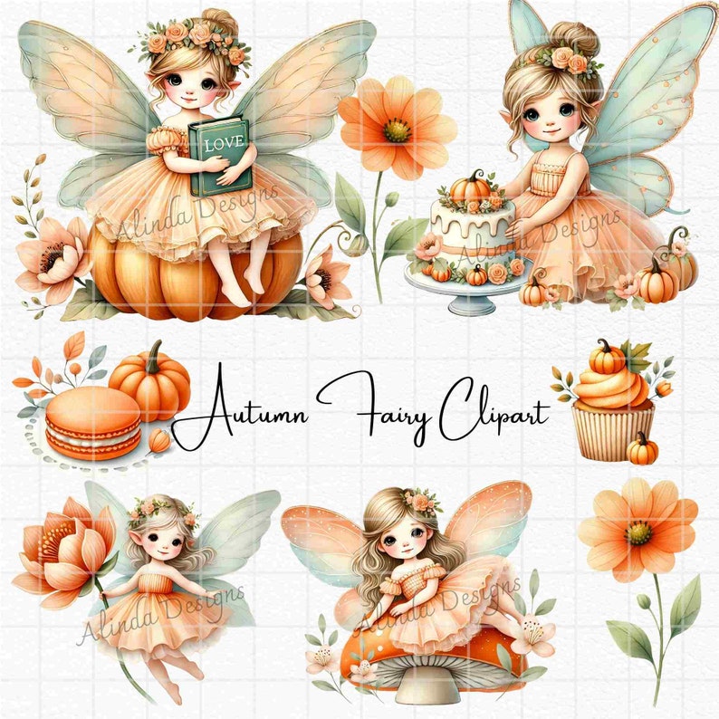 Autumn Fairy Watercolor Clipart, Fall Fairy Art, Fairy Graphics ...