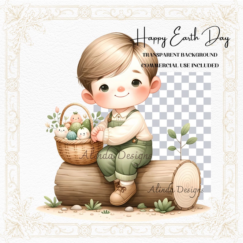 Earth Day Watercolor Clipart, Cute Kids & Planet Earth clipart, Eco ...