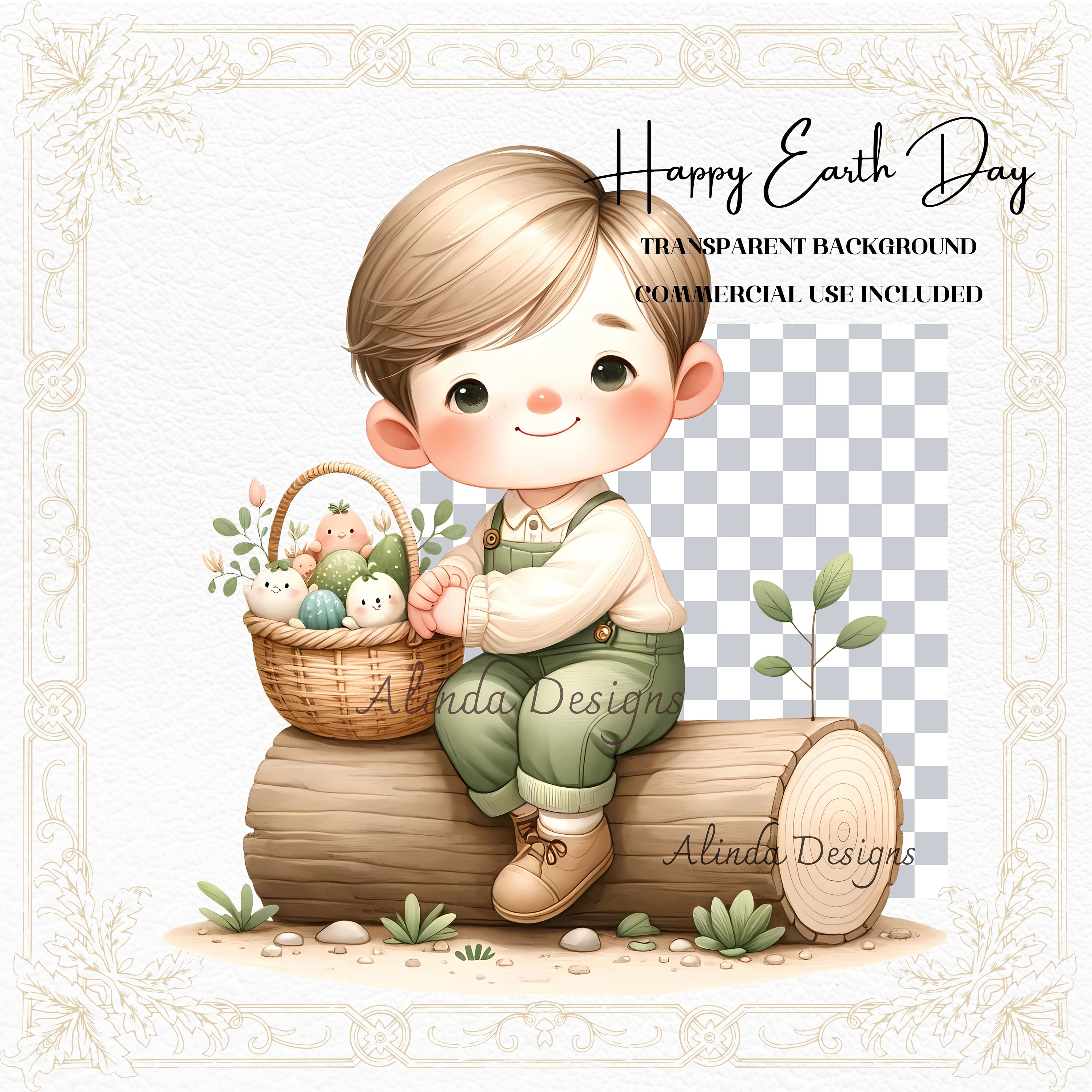 Earth Day Watercolor Clipart, Cute Kids & Planet Earth Clipart, Eco ...