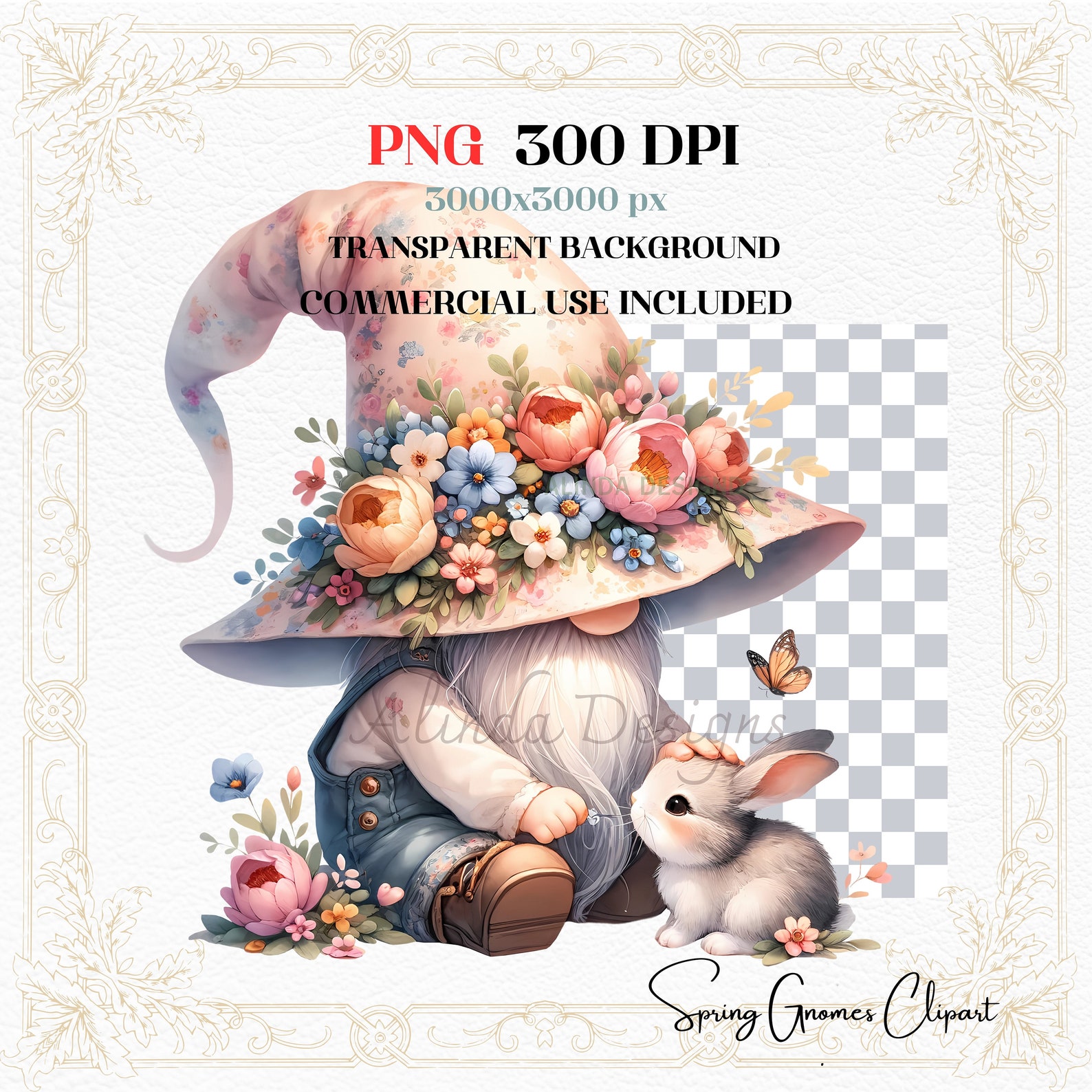 Spring Gnomes Clipart, Cute Gnome Clipart, Nursery Art, Baby Spring ...