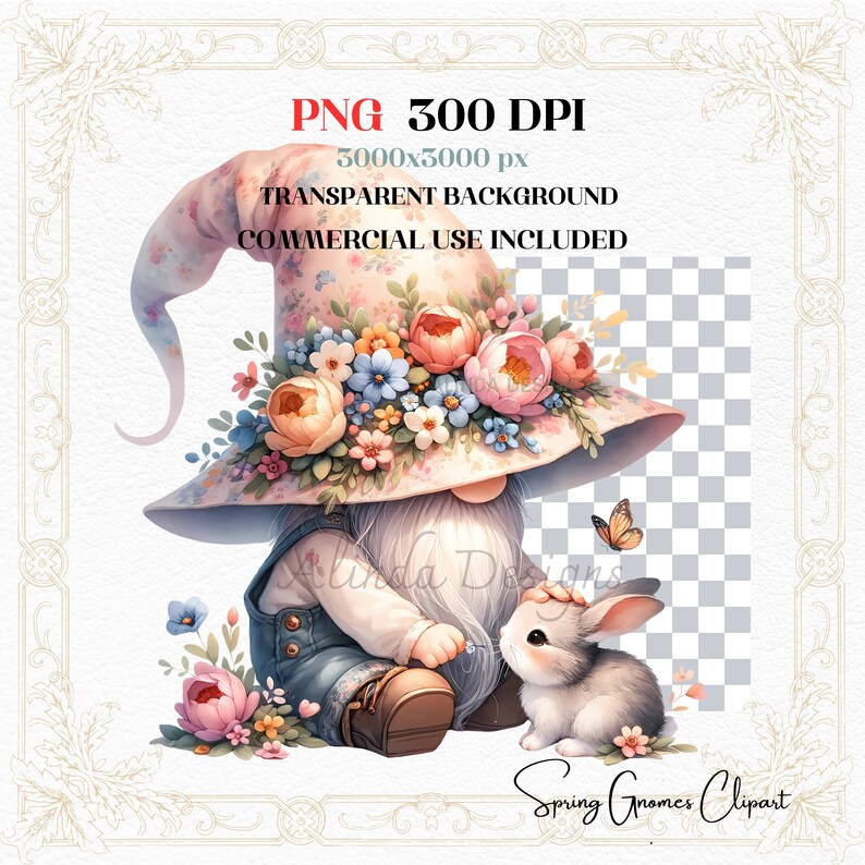 Spring Gnomes Clipart, Cute Gnome Clipart, Nursery Art, Baby Spring ...