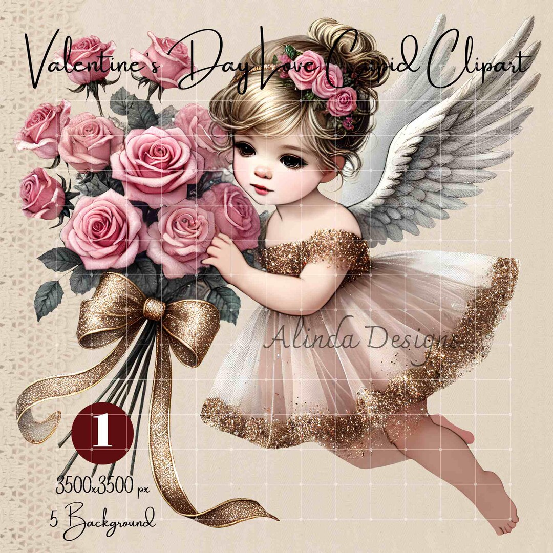 Valentine’s Day Love Cupid Clipart, Romantic Illustrations, Love Notes ...