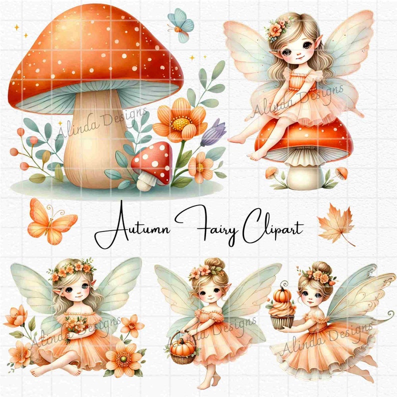Autumn Fairy Watercolor Clipart, Fall Fairy Art, Fairy Graphics ...
