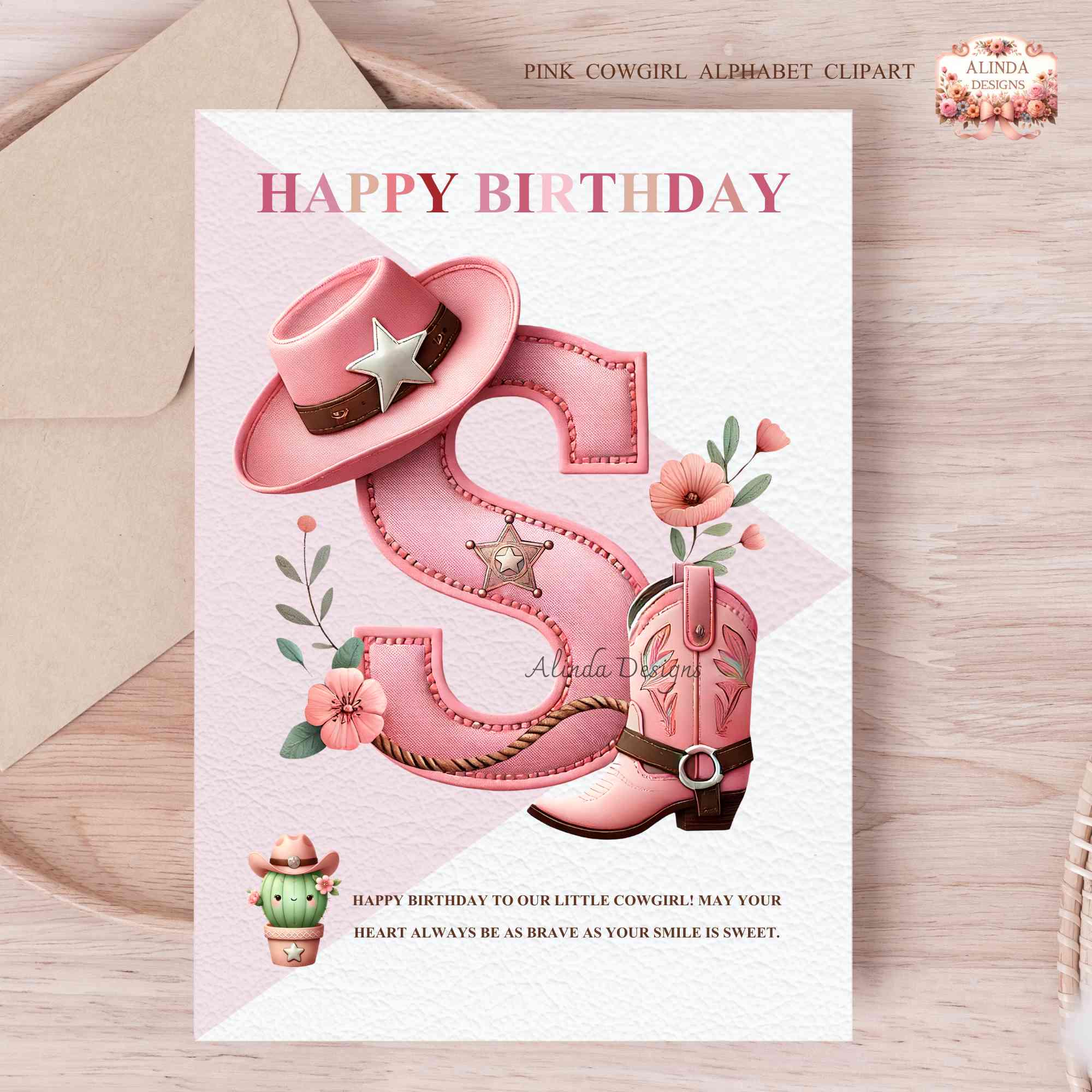 Pink Cowgirl Alphabet Clipart: Western Font PNG Download for ...