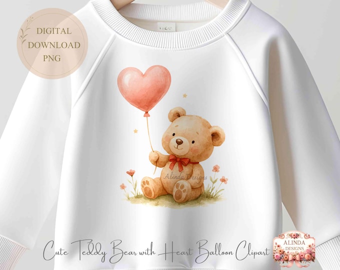 Valentine's Bear Clipart, Red Heart Balloons, Teddy Bears, Love Letter ...
