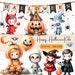 Happy Halloween Kids Clipart, Cute Spooky Halloween Illustrations ...