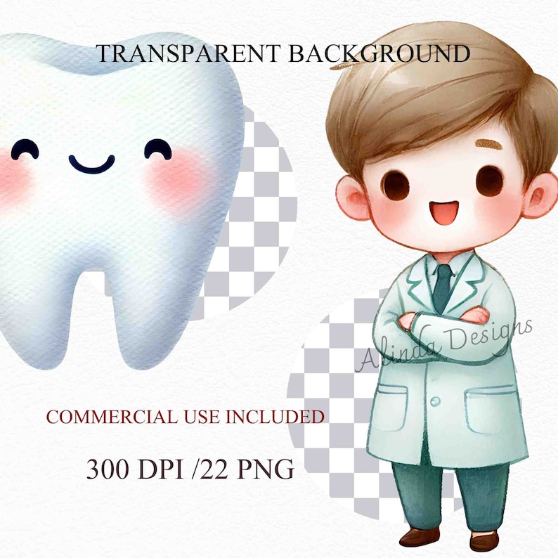 Watercolor Dentist Medical Clipart, Dental Hygienist Illustrations ...