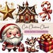 Christmas Clipart Set: Santa, Reindeer, Gingerbread House PNG - Etsy
