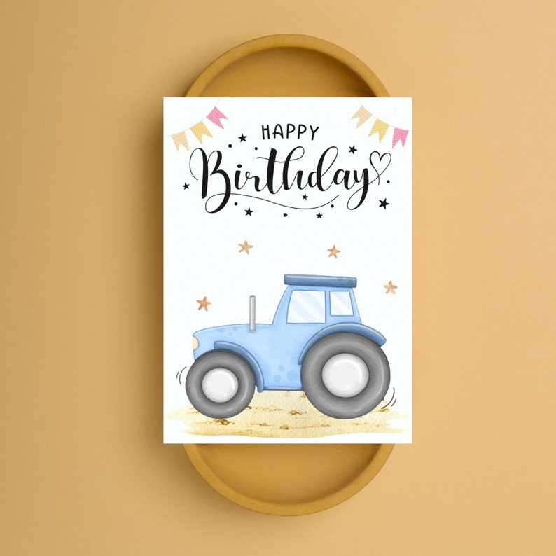 Tractor Birthday Card: Farmer Theme (printable Digital File) - Etsy