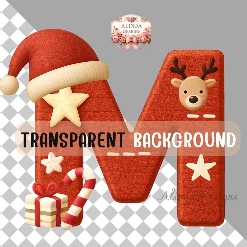 Christmas Alphabet Numbers Clipart: Santa Font PNG Digital Download - Etsy
