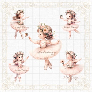 Watercolor Little Ballerinas Clipart, Digital Download for Invitations ...