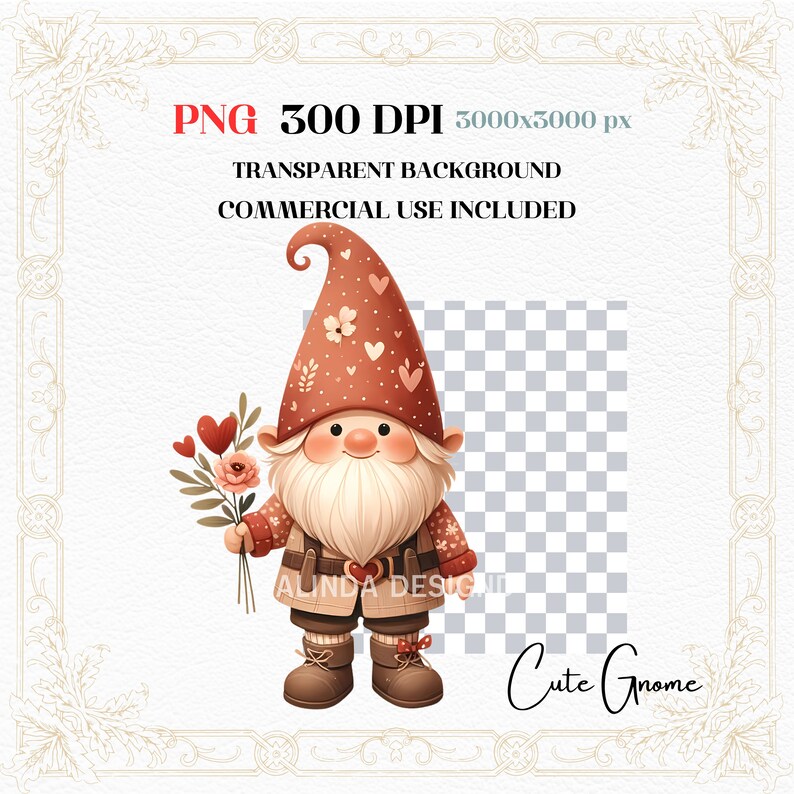 Valentines Gnomes Clipart, Watercolor Valentines Clipart, Bundle, Love ...