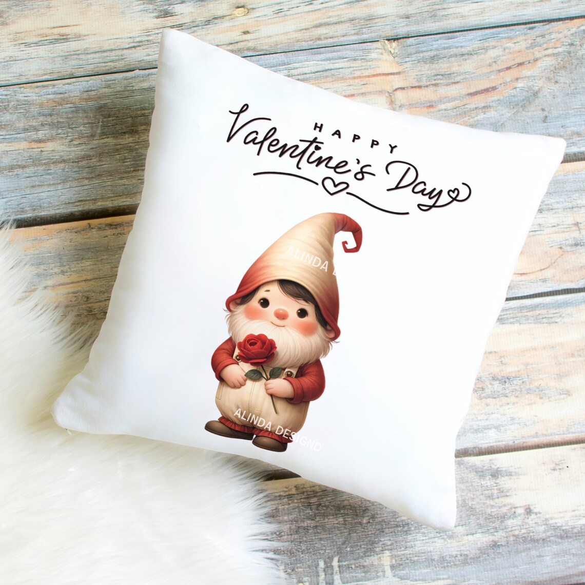 Valentines Gnomes Clipart, Watercolor Valentines Clipart, Bundle, Love ...