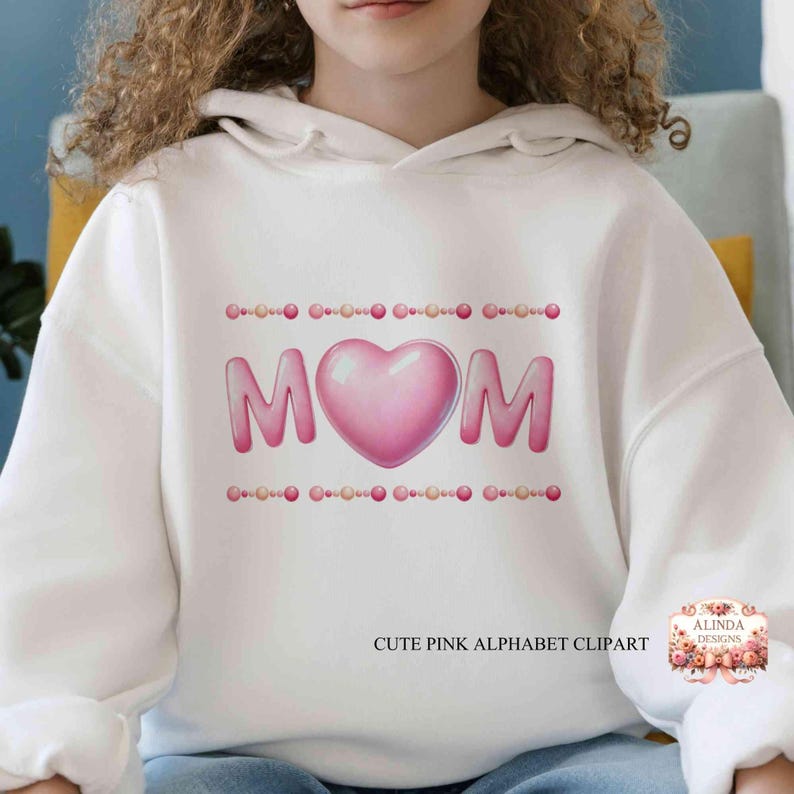 Cute Pink Alphabet Clipart, Pastel Pink Letters, Kawaii Font, Party ...