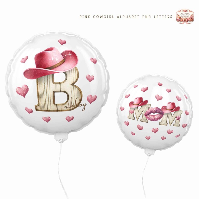 Pink Cowgirl Alphabet PNG Letters , Western Glam Rodeo Clipart for ...