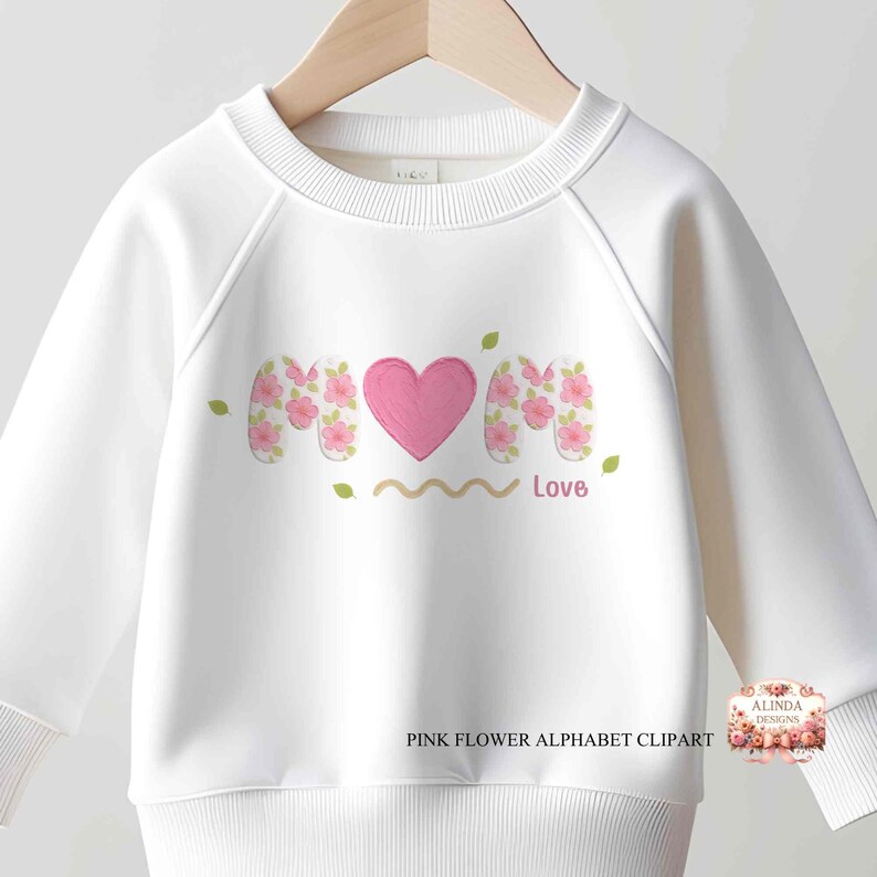 Pink Floral Alphabet Clipart: Hand-painted Spring Letters PNG - Etsy ...